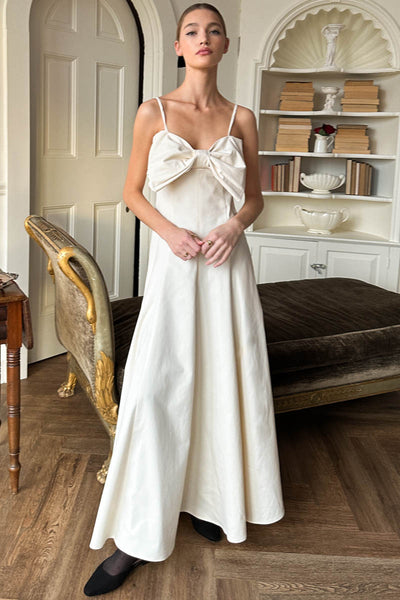 Sculpted Bow Dress - Ivory - Emerson Fry