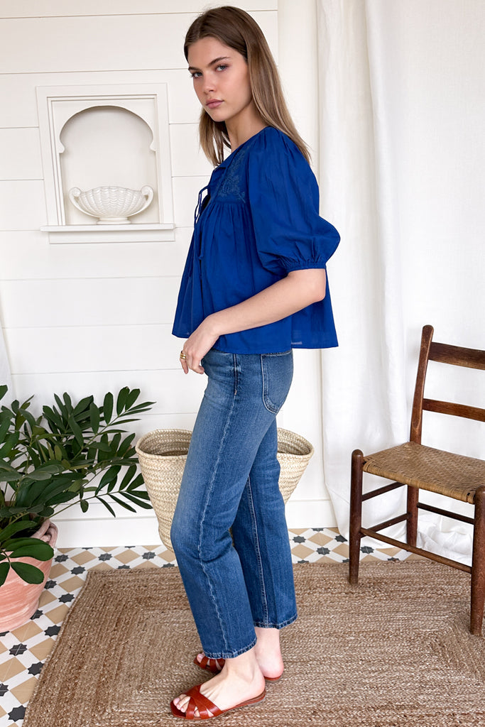 Embroidered Puff Isla Top - Limoges Organic - Emerson Fry