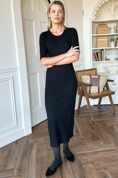 Romilly Dress - Black Rib - Emerson Fry