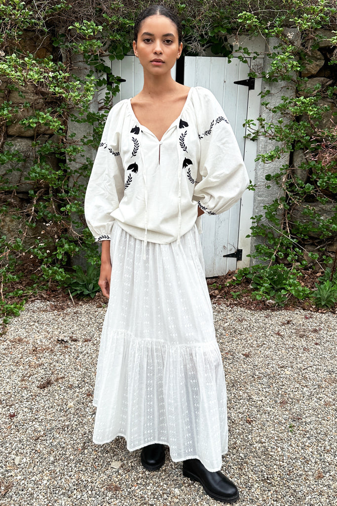 Lucy Dove Embroidery Blouse - Salt Organic - Emerson Fry