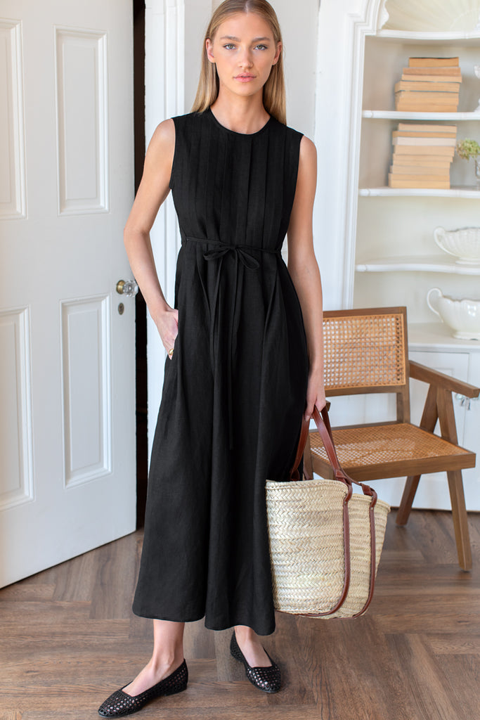 Plait Maxi Dress - Black - Emerson Fry