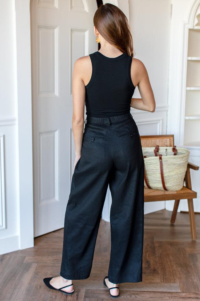 Essential Pleated Pant - Black - Emerson Fry