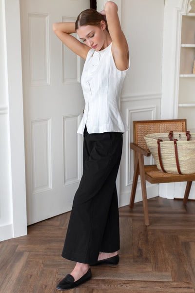 Iris Sleeveless Top - Ivory - Emerson Fry