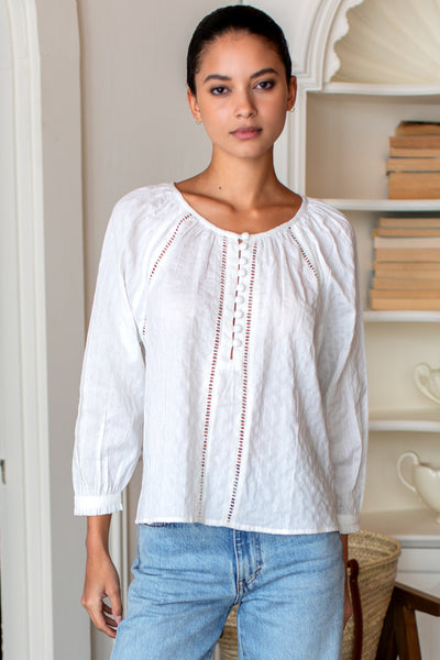 Lucy Heirloom Blouse - Ivory - Emerson Fry