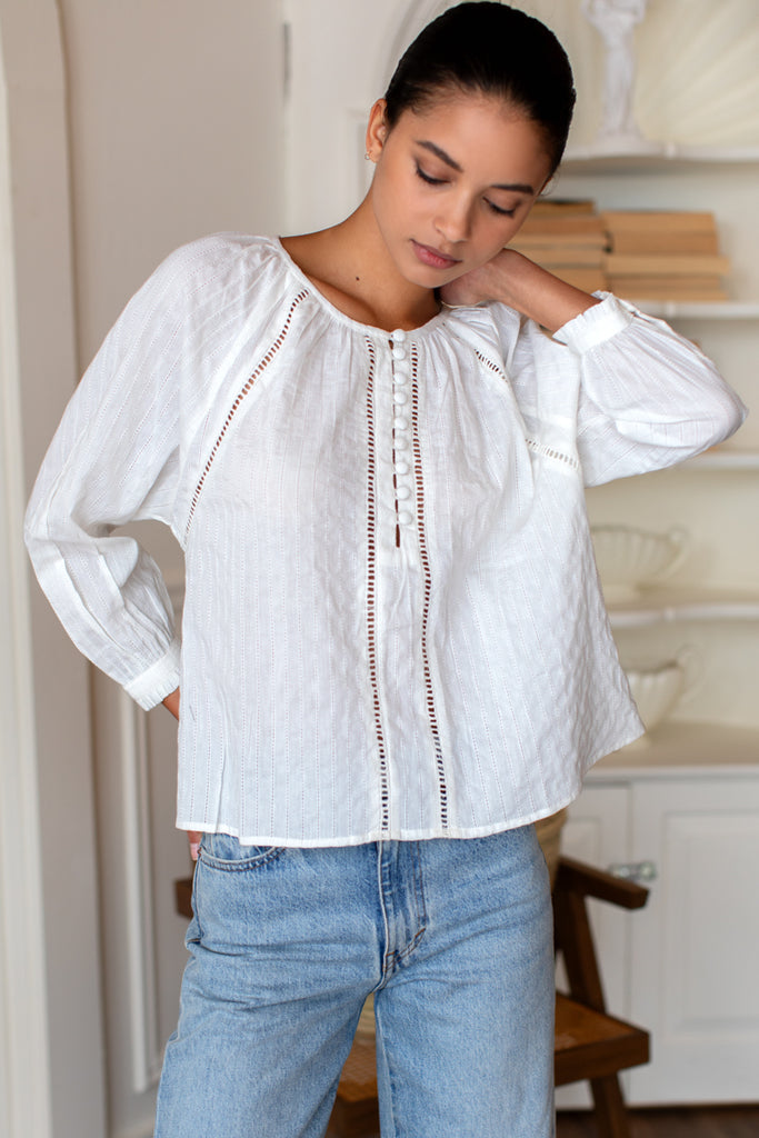 Lucy Heirloom Blouse - Ivory - Emerson Fry