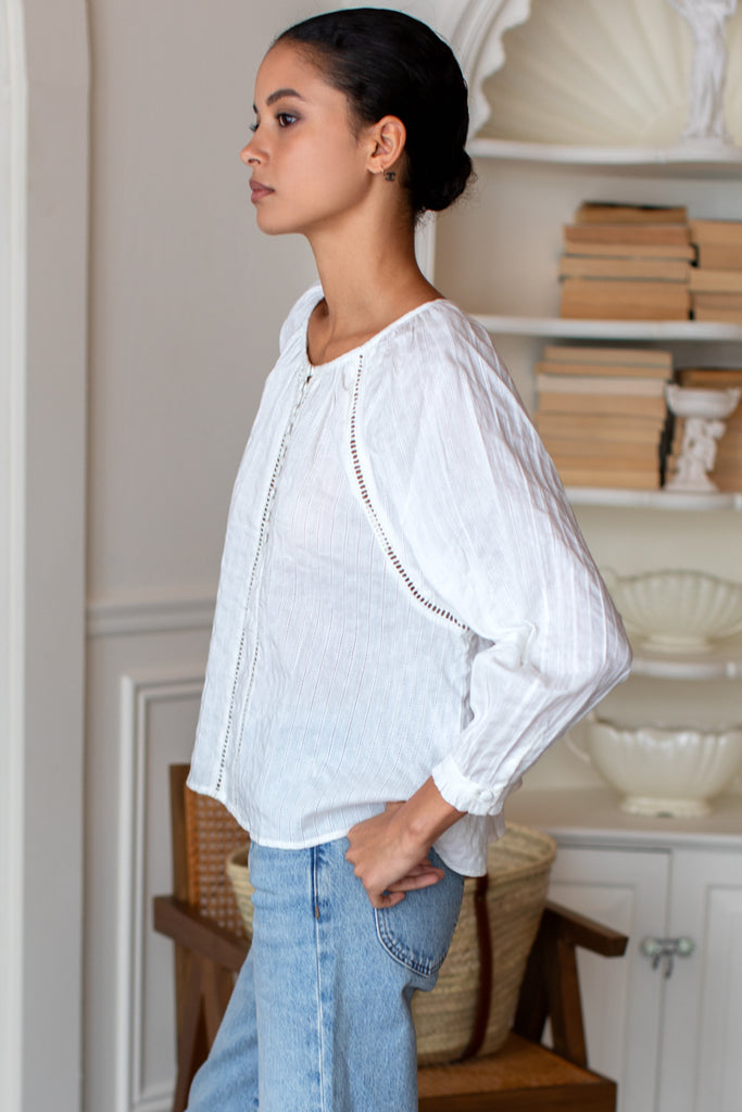 Lucy Heirloom Blouse - Ivory - Emerson Fry