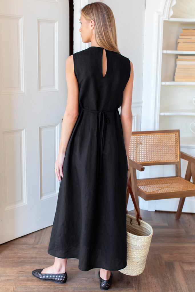 Plait Maxi Dress - Black - Emerson Fry