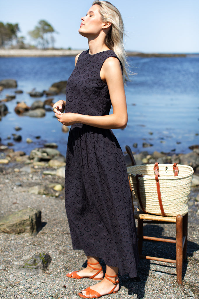 Wide Hem Skirt - Midnight Eyelet - Emerson Fry
