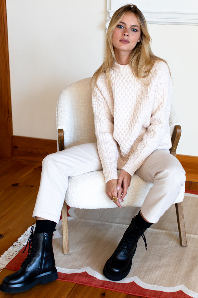 Fisherman Sweater - Ivory - Emerson Fry