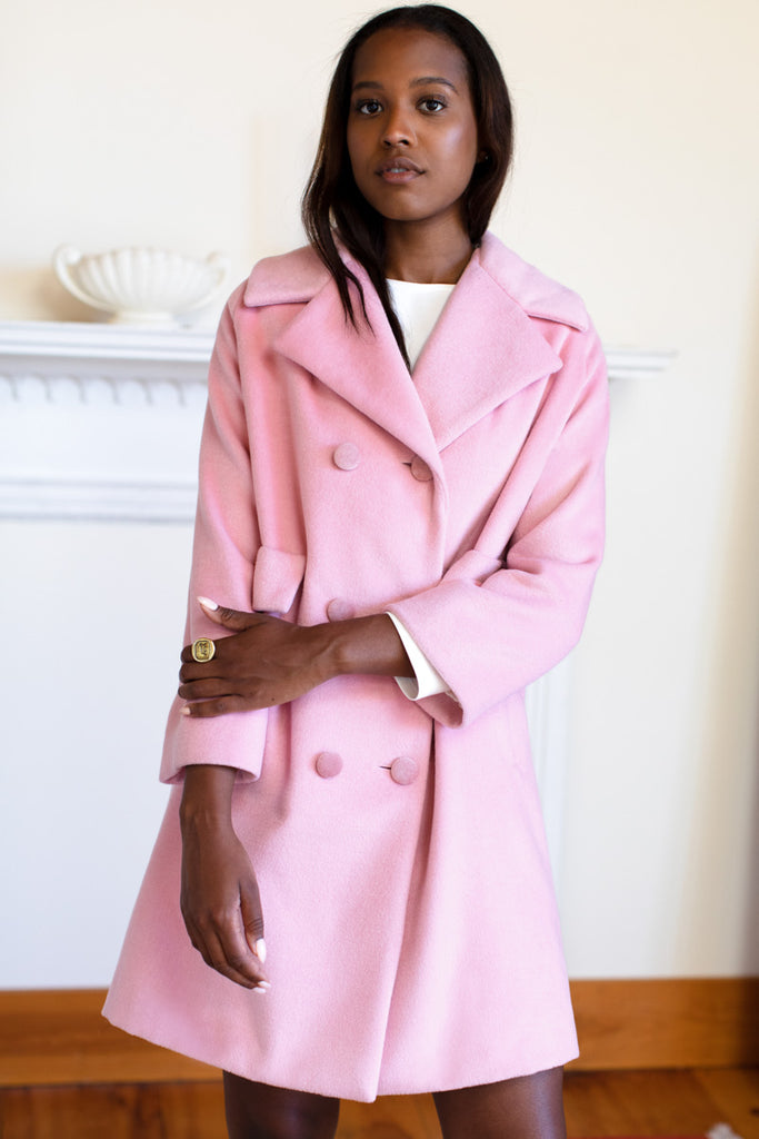 60s Thomas Coat - Pink Wool Cashmere - Emerson Fry
