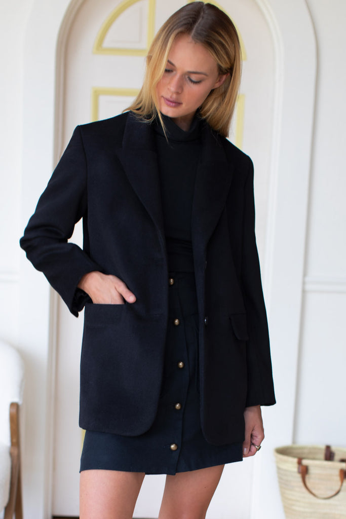 Jude Jacket - Black Wool Cashmere - Emerson Fry