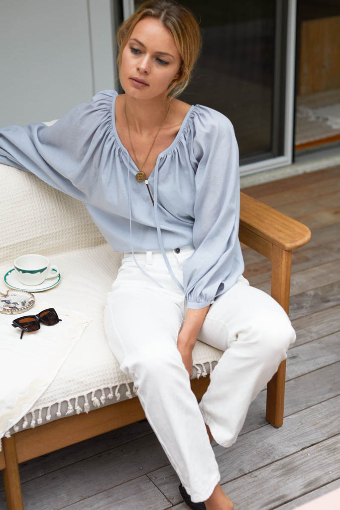 Lucy Blouse - Fresh Blue - Emerson Fry