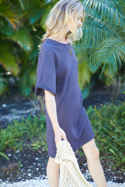 Shorty Sweatshirt Dress - Washed Black Organic - Emerson Fry
