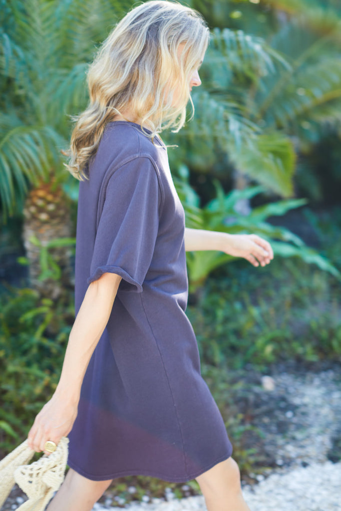 Shorty Sweatshirt Dress - Washed Black Organic - Emerson Fry