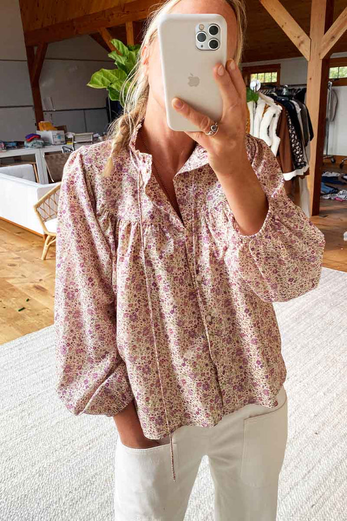 Cecile Blouse - Purple Calico Floral - Emerson Fry