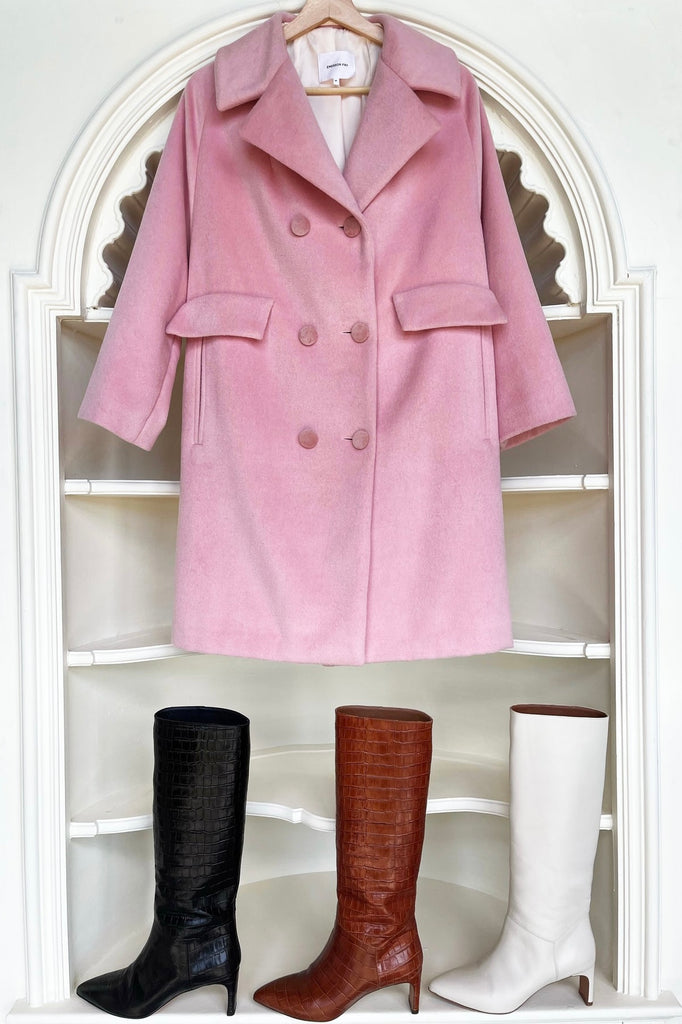 60s Thomas Coat - Pink Wool Cashmere - Emerson Fry
